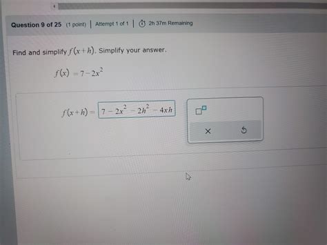 Solved Question 9 Of 25 1 Point Attempt 1 Of 1 Ø 2h 37m