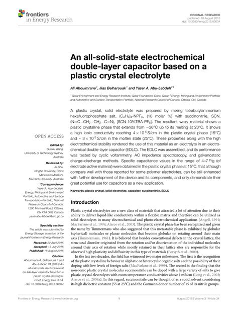 Pdf An All Solid State Electrochemical Double Layer Capacitor Based