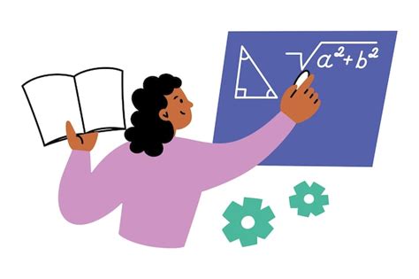 Ilustração Vetorial De Um Aluno Ou Professor Escrevendo Fórmulas