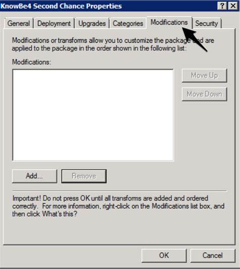 Install Second Chance By Creating A Transform MST File In Orca Knowledge Base