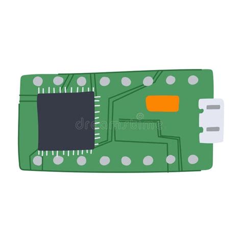 technology microcontroller cartoon vector illustration stock vector illustration of hardware