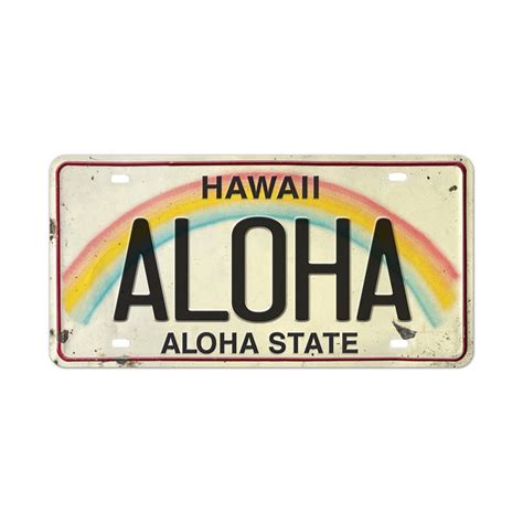 Vintage Hawaii License Plate Aloha Sticker By Northshoresign Artofit