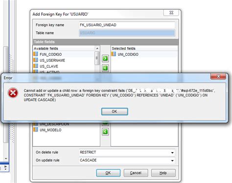 sql Error al crear FK en MySql Stack Overflow en español