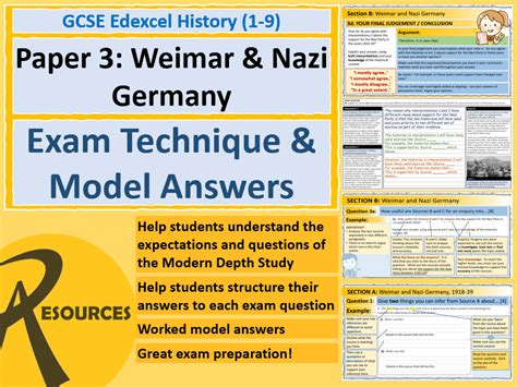 Gcse History Edexcel Paper 3 Weimar And Nazi Germany Exam Technique Prep Revision Teaching Resources