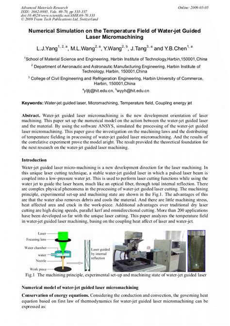 Numerical Simulation On The Temperature Field Of Water Jet Guided Laser