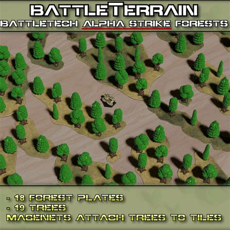 3d Printable Battleterrain Forests For Battletech Alpha Strike By Tinnut