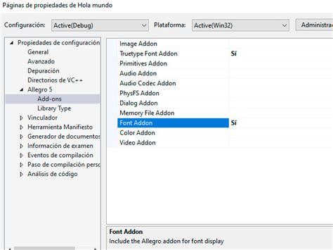 Mi primer proyecto de C y Allegro en Visual Studio Programación C