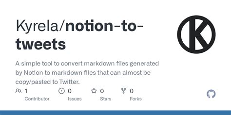 GitHub Kyrela Notion To Tweets A Simple Tool To Convert Markdown