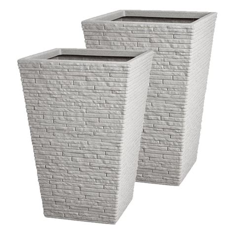 Strata Slate Planter Tall Stone 45cm Trowell Garden Centre
