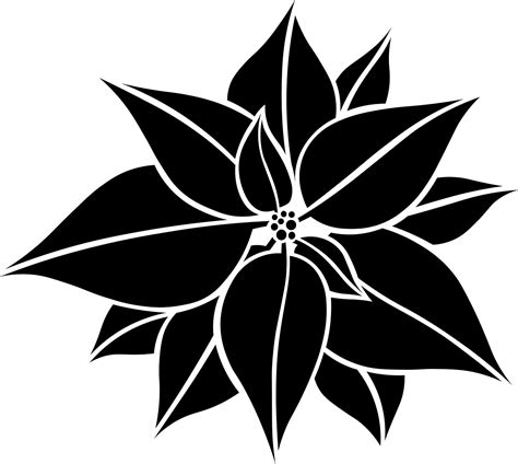 Poinsettia Clip Art Black And White