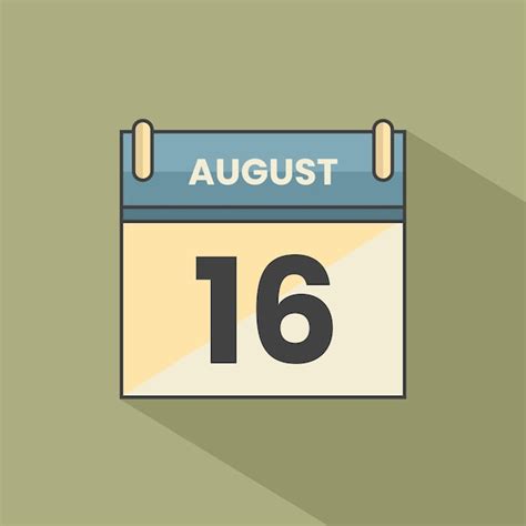 Premium Vector Calendar Date Month Icon Flat August Vector