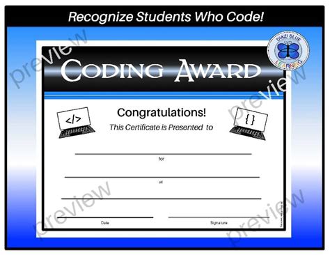 Coding Certificate Ii Fillable Certificate By Diazi Blue Learning