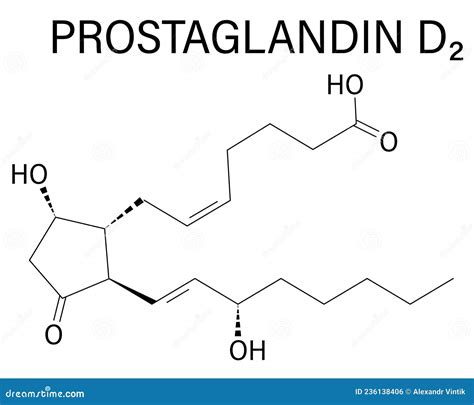 Prostaglandin D2 Pgd2 Molecule Skeletal Formula Stock Vector Illustration Of Line Airway