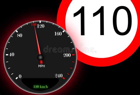 110 Km H Maximum Speed Stock Vector Illustration Of Odometers 19156703