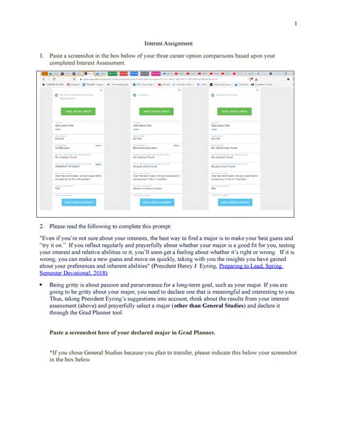 Interest Assignment 1 Interest Assignment Paste A Screenshot In The Box Below Of Your Three