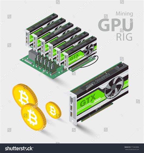 Vector Illustration Isometric Mining Farm Rig Stock Vector Royalty
