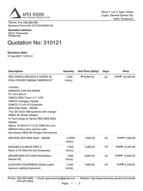 Final Quotation Pdf Pdf Cheque Payments