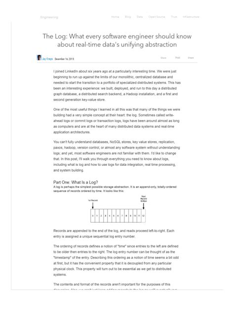 The Log What Every Software Engineer Should Know About Real Time Data