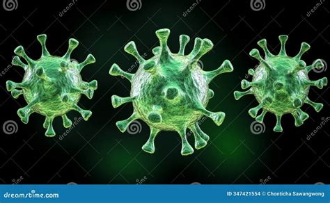 Microscopic Visualization Of Virus Cells A Detailed Illustration For Medical Research And