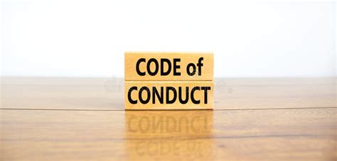 Code Of Conduct Symbol Concept Words `code Of Conduct` On Wooden