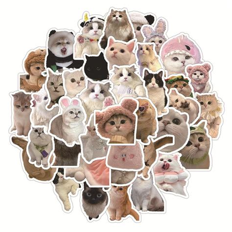 Купить 45 шт./кор., наклейка с милым котом, модная милая наклейка с ...