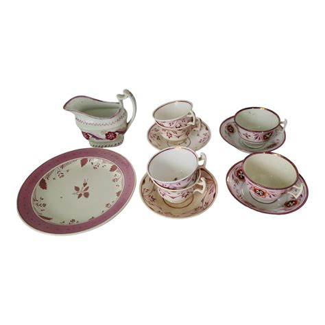 19th C Mismatched English Luster Tea Set 12 Pieces Chairish