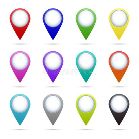 Map Pointer Icons Set Stock Vector Illustration Of Shiny 52604842