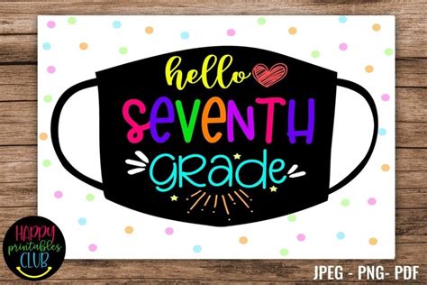 Hello Seventh Grade Back To School Sign First Day School