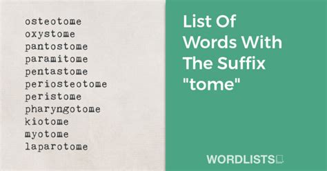 List Of Words With The Suffix Ant