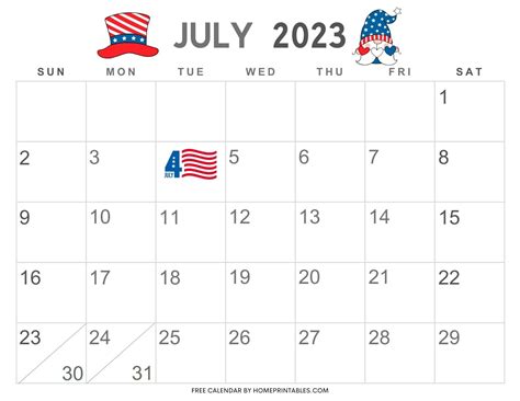 Get Your Free Printable July Calendar Easy Print Printables For Everyone