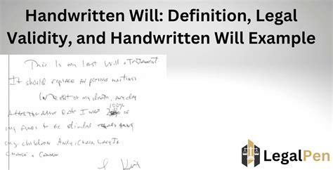 Handwritten Will Definition Legal Validity And Handwritten Will Example