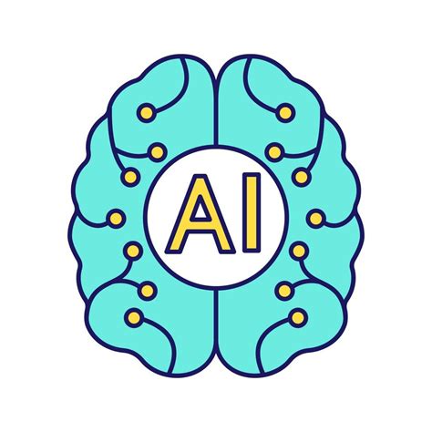 Artificial Intelligence Color Icon Digital Brain Neurotechnology Ai Isolated Vector