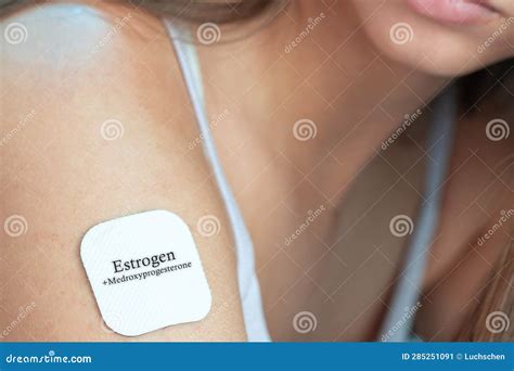 Estrogenmedroxyprogesterone Transdermal Patch Stock Image Image Of