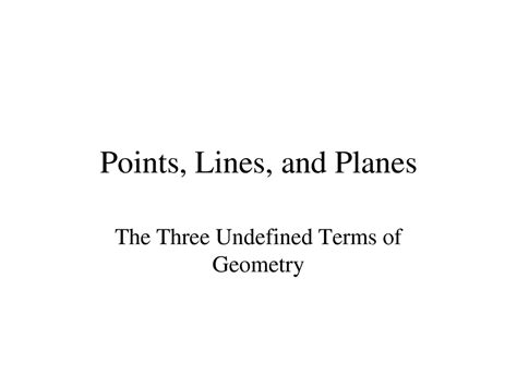 Undefined Terms In Geometry