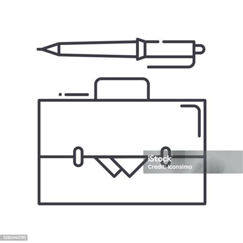 비즈니스 케이스 아이콘 선형 격리 된 그림 얇은 줄 벡터 웹 디자인 기호 흰색 배경에 편집 가능한 스트로크와 개요 개념 기호 0