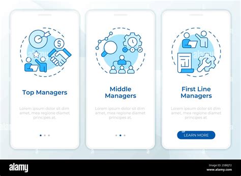 Levels Of Management Blue Onboarding Mobile App Screen Stock Vector Image And Art Alamy