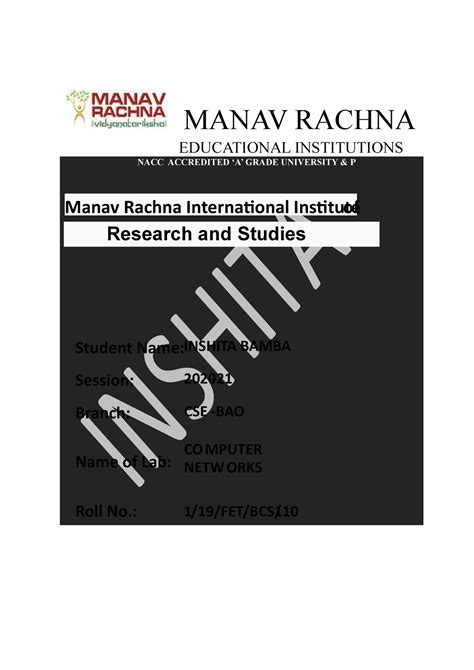 Cn File Computer Network Practical File Btech 2nd Year 4th Semester 18 19 Practicals Manav