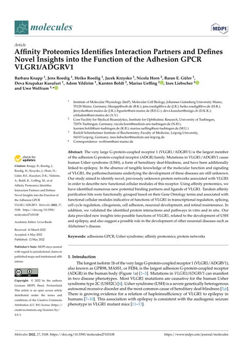Pdf Affinity Proteomics Identifies Interaction Partners And Defines