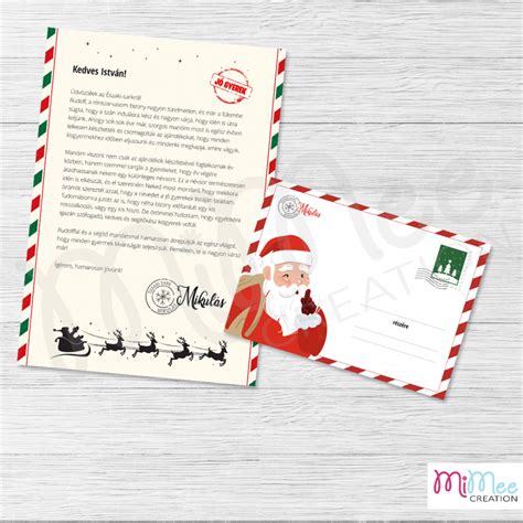 Névre Szóló Mikulás Levél Mikulás Szános Mimee Creation