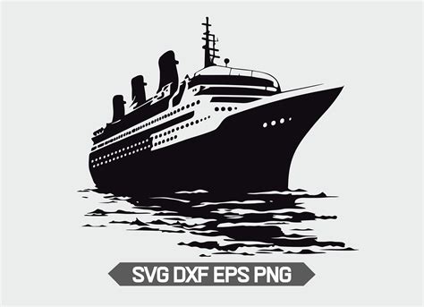 Cruise Ship Silhouette Vector