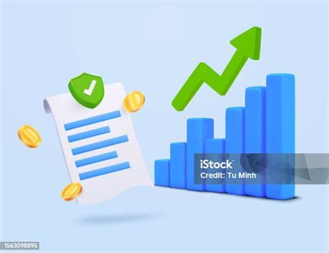3d 영수증 또는 지폐 방패 체크 표시 동전 성장 막대 세로 막대 세로 막대형 꺾은선형 차트 화살표 배경에 격리되어 있습니다 목표 판매 수익 이익 증가 보고서에 대한