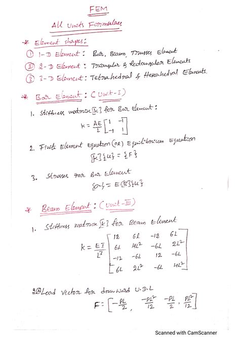 SOLUTION: Finite element method formulaes - Studypool
