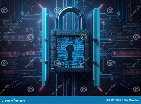 Cyber Security Lock Internet Technology Concept Of Cybersecurity And