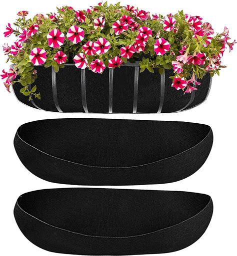Rurunklee 3 Pack Felt Trough Planter Liners 30 Inch Fabric Window Box