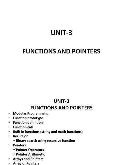 Functions And Pointers In C Programming Pdf Pointer Computer
