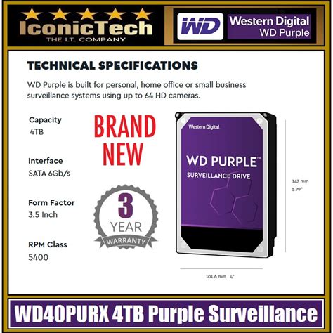 Western Digital Wd Purple 4tb Cctv Internal Sata Hard Disk For