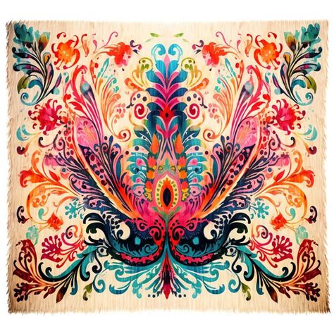 Premium Ai Image Beautiful Woven Rug Watercolor Vintage Country