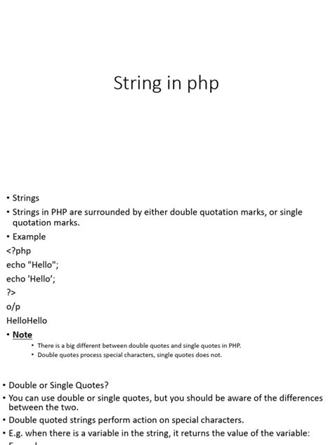 String In Php Pdf Php Quotation Mark