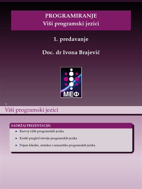 P01a Viši Programski Jezici Pdf