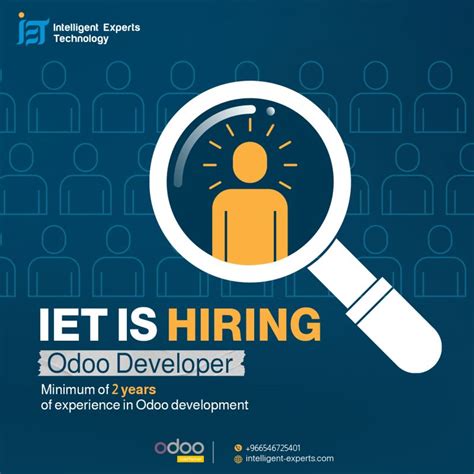 Iet On Linkedin Hiring Odoodeveloper Python Techjobs Erp